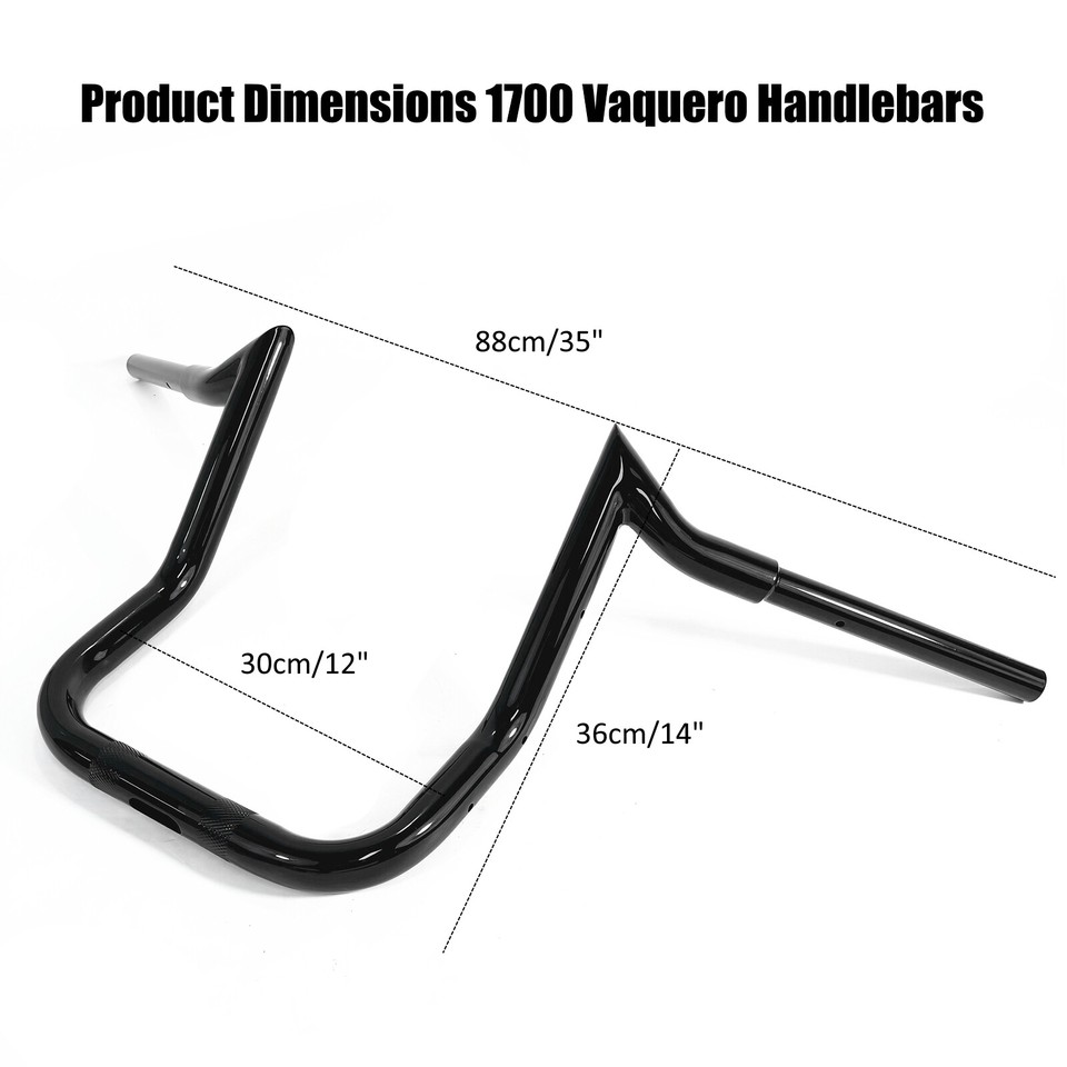 12" Rise Ape Hanger Handlebar for Kawasaki Vulcan 1700 Vaquero Voyager ...