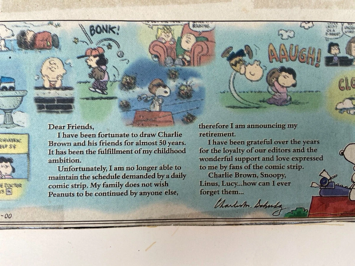 Charles Schultz Last Cartoon