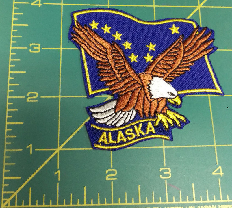 Embroidered Alaska Patch - Alaska Flag and Bald Eagle - New In package ...