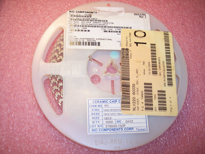 QTY (100) .018uf 50V 5% NPO 1812 CERAMIC MLCC CAPACITORS ...