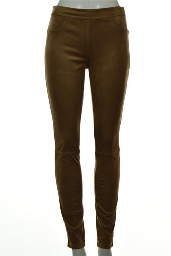 Max Studio Womens Pants Size S Beige Suede Skinny Leg Slacks Polyester ...