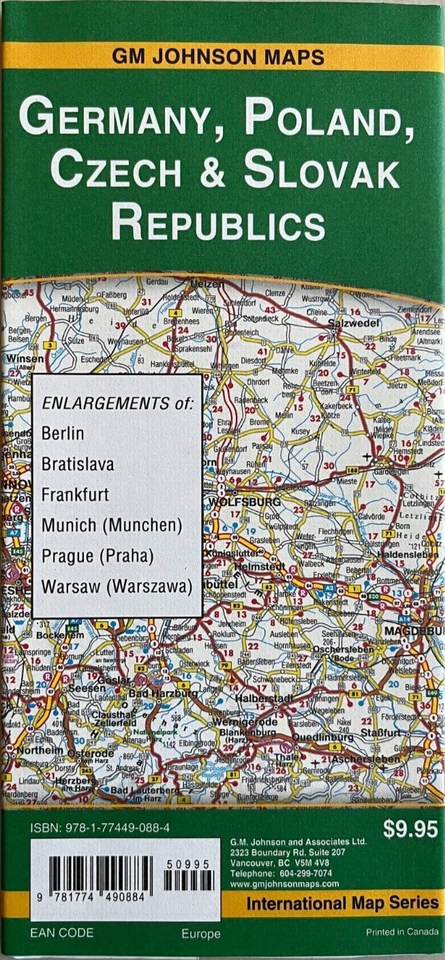 New GERMANY POLAND CZECH & SLOVAK ROAD MAP International EUROPE AAA/GMJ ...