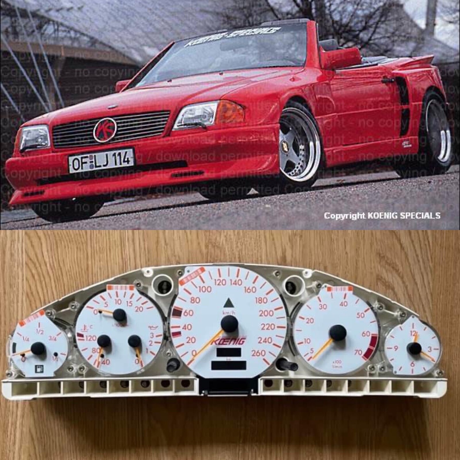 Mercedes-Benz R129 SL600 AMG SL500 Koenig Specials Cluster Meter Speedo ...