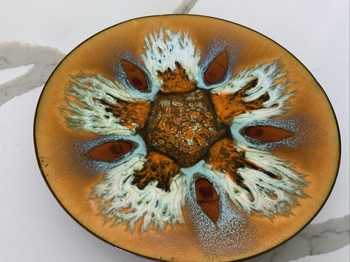 Mid Century Edwards Star 9 3/4" Enamel on Copper Plate Lou Gump's San ...