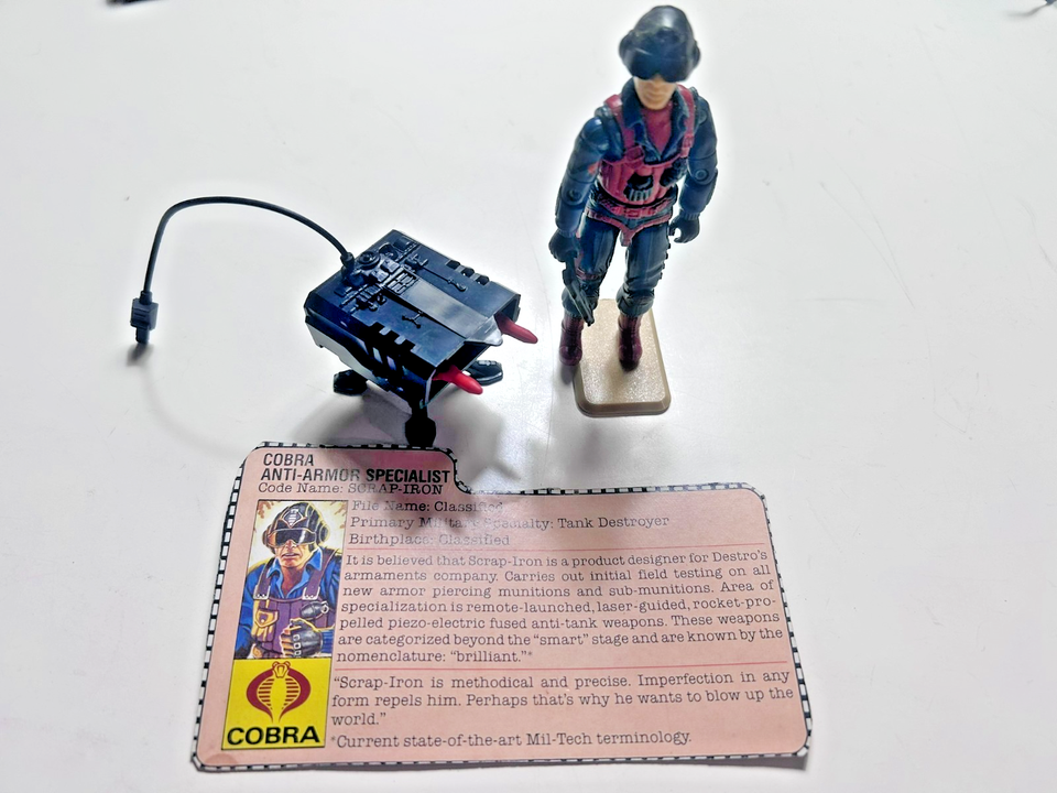 VINTAGE HASBRO 1984 G.I JOE COBRA ACTION FIGURE SCRAP IRON 100% ...