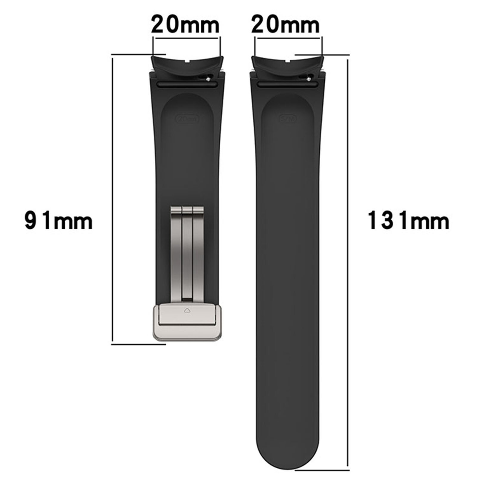 For Samsung Galaxy Watch5 Pro Watch Strap Folding Buckle Silicone Watch ...