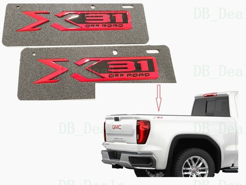 2PCS Gloss Red Black X 31 X31 OFF ROAD Bed Emblem 2019-2023 GMC Sierra ...