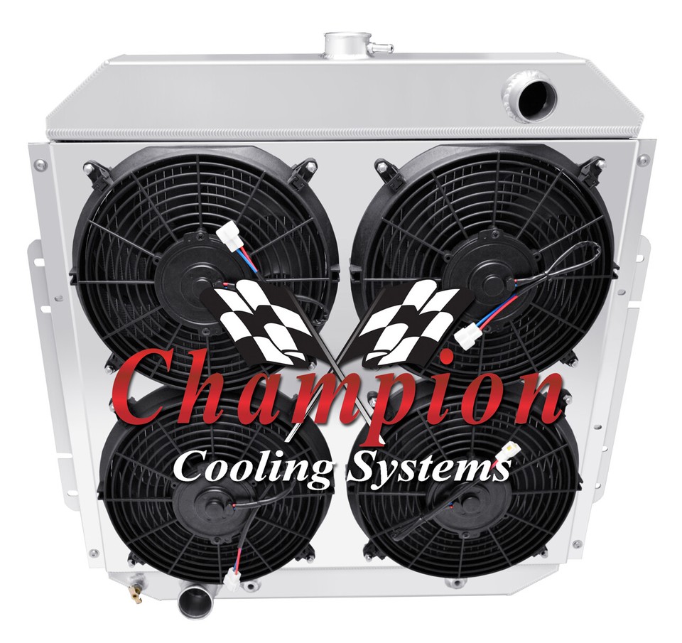 DR Champion 2 Row Radiator,12" Fans,Shroud - 1968 - 1977 Ford F-Series ...
