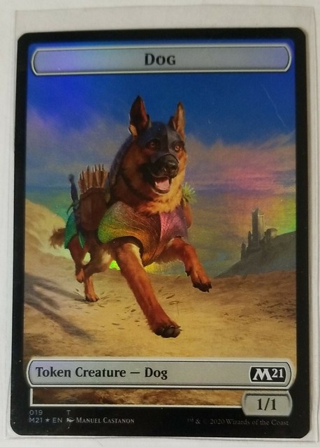 MTG Dog Token // Griffin Token Core Set 2021 019 // 003/018 Foil Token ...