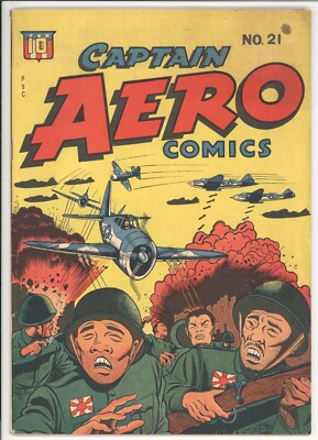 CAPTAIN AERO COMICS 21 VG/FN/5.0 - LB Cole cover on Holyoke from 1944 ...