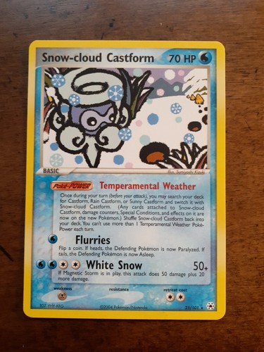 Pokemon Snow-cloud Castform 25/101 Ex Hidden Legends Rare Non holo | eBay