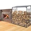 Extra Large Outdoor Wooden Log Store Metal Garden Shed Firewood ...