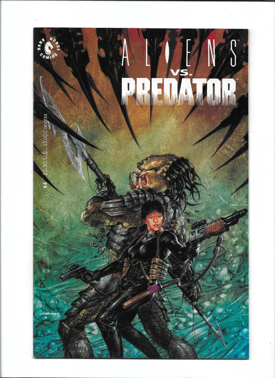 ALIENS VS. PREDATOR #4 [1990 NM-] DARK HORSE COMICS! DAVE DORMAN COVER ...