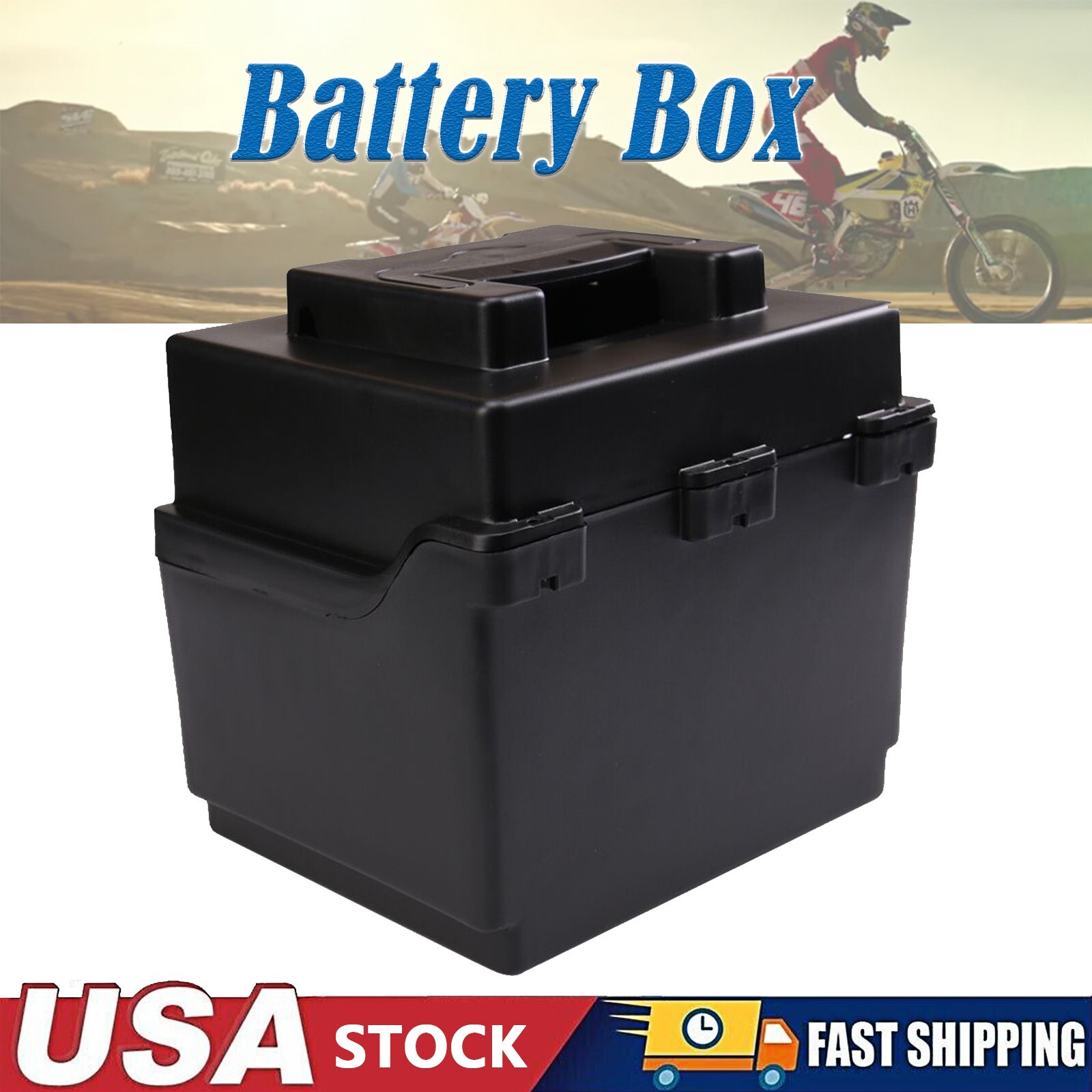 Battery Box Storage Case Battery Holder Tray For ATV Quad Go Kart ...