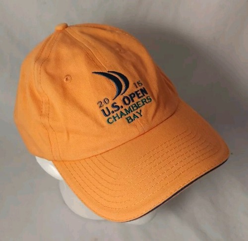 2015 U.S. Open Chambers Bay Orange Adjustable Strapback Golf Hat/Cap ...