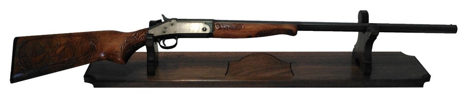 Walnut Wood Presentation Gun Rack Stand Antique Rifle Shotgun Table Top ...