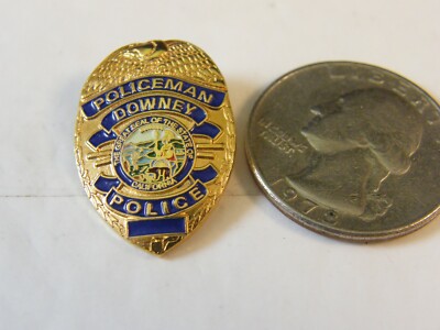 DOWNEY POLICEMAN POLICE MINI BADGE PIN STYLE #101 | eBay