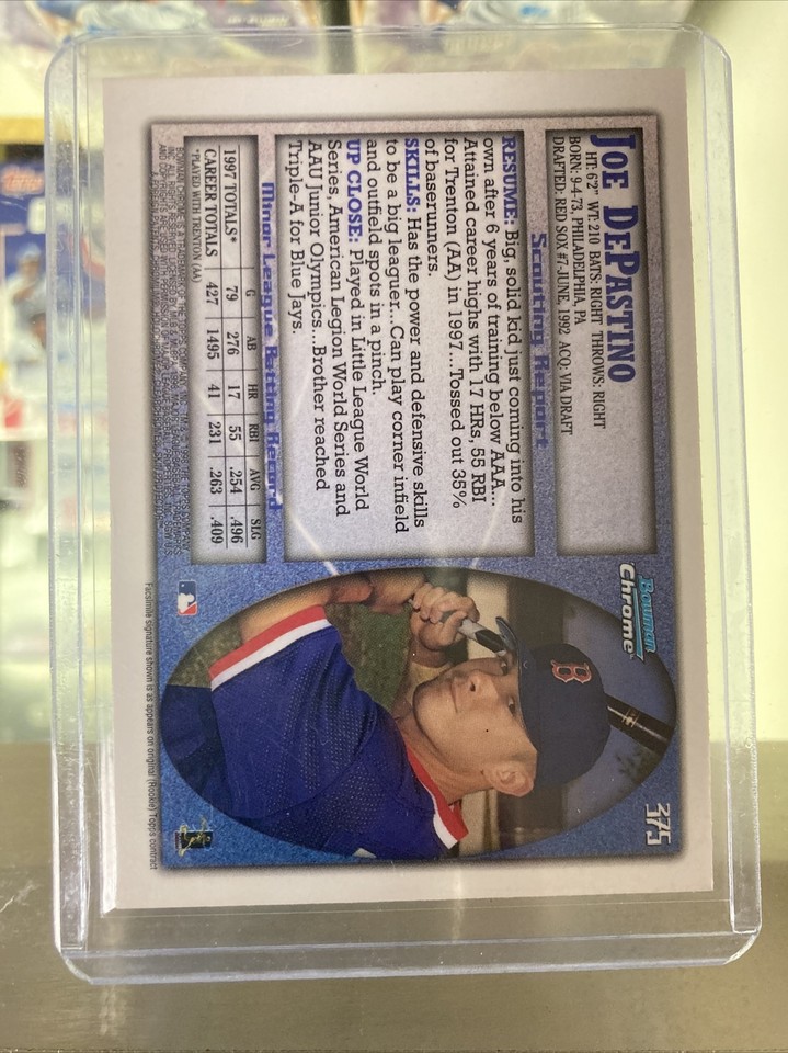 1998 Bowman Chrome Baseball Card #375 Joe DePastino RC | eBay
