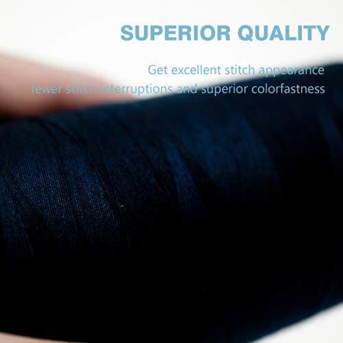 Serger Thread, All-Purpose Thread for Sewing, Black Thread, Polyester ...