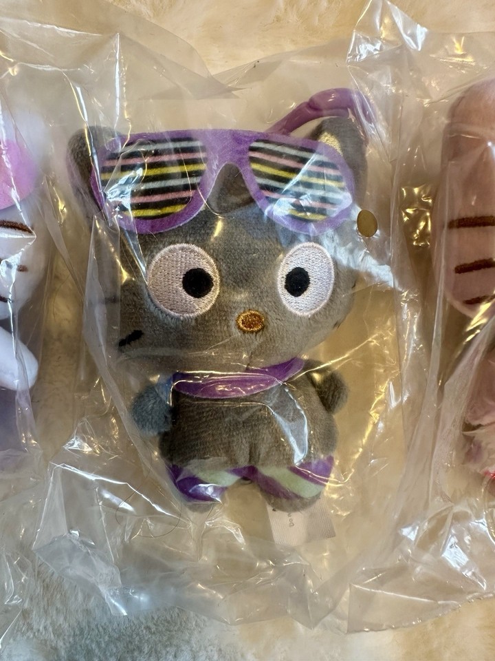 New Sanrio Hello Kitty Chococat Lot Of 3 Plush Keychains Bag Charms | eBay