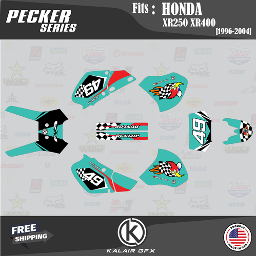 Graphics Kit for Honda XR250 and XR400 (1996-2004) Pecker - TEAL | eBay