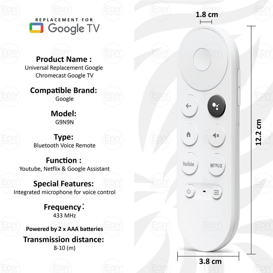 New Original For Chromecast With Google TV Voice Bluetooth IR Remote ...