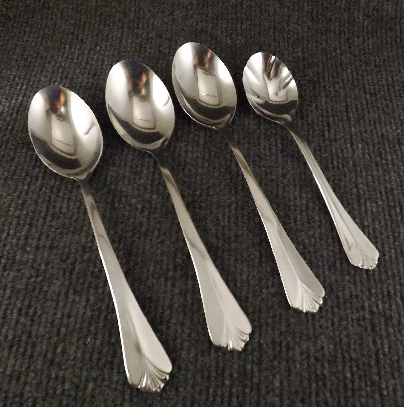 Farberware Bevel Bay Set of 3 Stainless Soup Spoons 7 1/4" & 1 Sugar ...