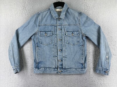 H&M LOGG Jacket Womens Medium Blue Denim Light Wash Button Up Cotton | eBay