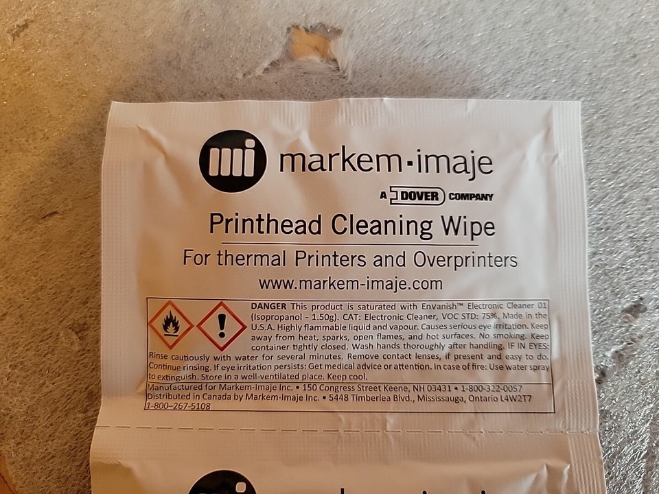 Markem Imaje Printhead Cleaning Pads 5824648 - Qty 56 Individual Wipes ...