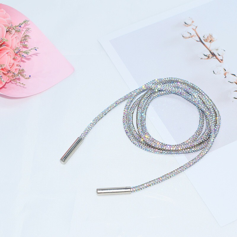 2pcs 4mm Glitter Rhinestone Shoe Laces Hoodie String Replacement ...