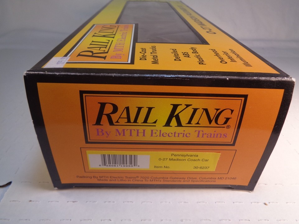 O-27 Scale MTH Rail King Pennsylvania Madison Coach Car RPO #5753 | eBay
