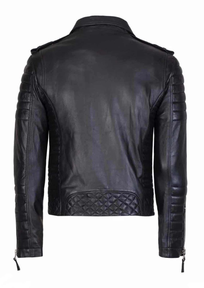 Men's Genuine Lambskin Quilted Leather Motorcycle Jacket Slim fit Biker ...