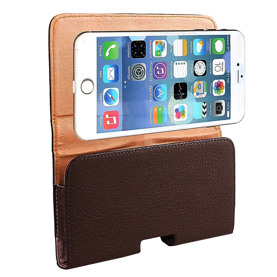 Cell Phones Case Horizontal Leather Carrying Pouch Cover with Belt Clip ...