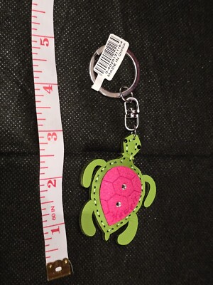 Bling Key Ring Green & Pink Turtle | eBay