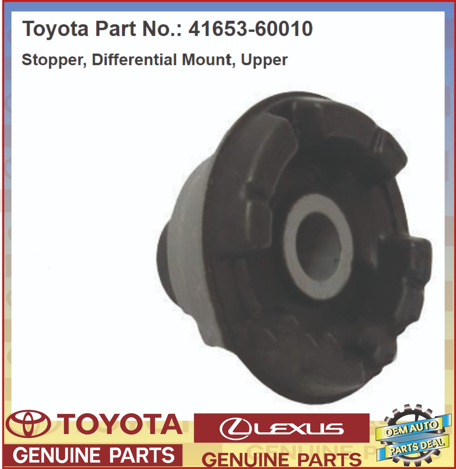 41653-60010 Toyota Stopper Differential Mount Upper 4165360010 Genuine ...