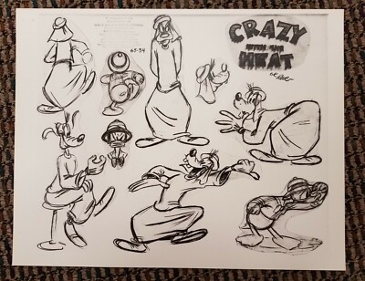 Disney Model Sheet GOOFY CRAZY WITH THE HEAT Desert garb Donald Duck ...