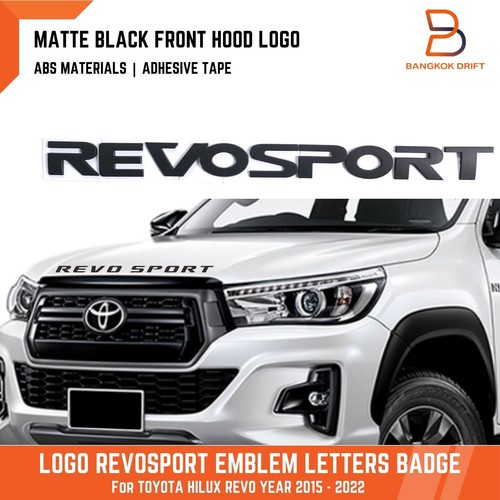 REVO SPORT MATTE BLACK BONNET HOOD 3D LOGO EMBLEM LETTER FOR TOYOTA ...