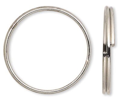 100 Silver Steel 15mm Round Split Rings Key Rings with 13.6mm Inside ...
