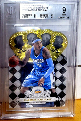 2010 PANINI CARMELO ANTHONY CROWN ROYALE BGS 9 MINT NATIONAL CONVENTION ...
