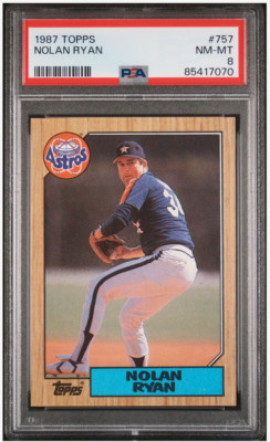 1987 Topps Baseball Nolan Ryan #757 Astros Rangers HOF PSA 8 NM-MT ...