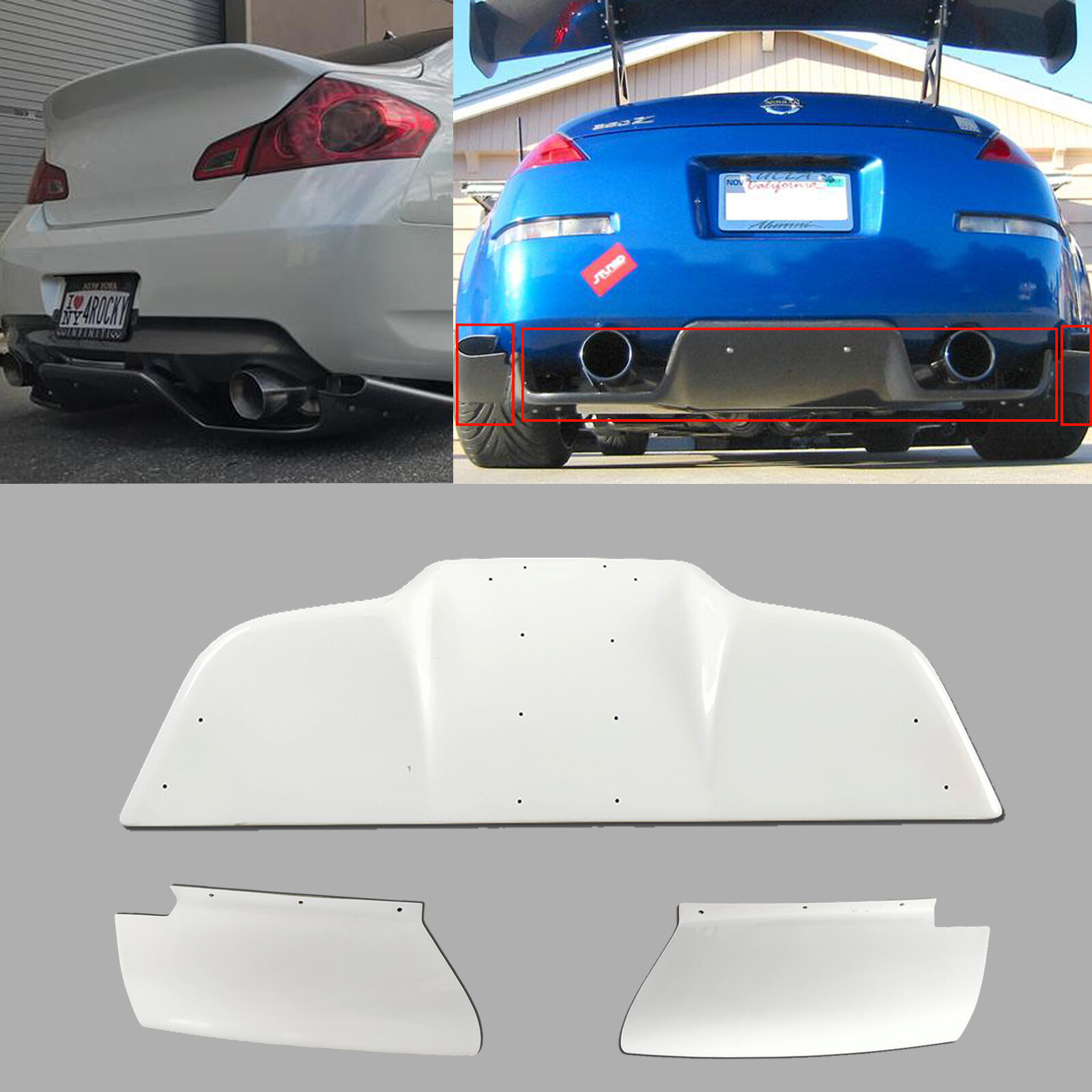 For 2003-2008 350Z Z33 /2002-2007 G35 V35 COUPE FRP Rear Bumper ...