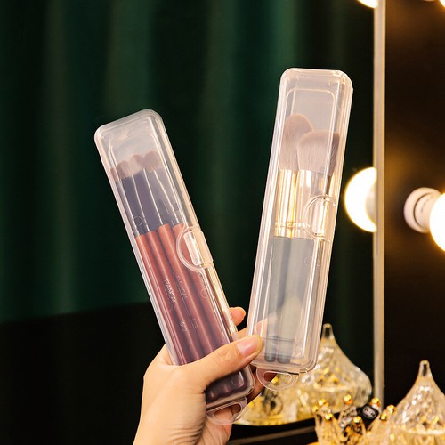 Portable Clear Makeup Brush Organizer Eyebrow Pencil Case Tableware Box ...