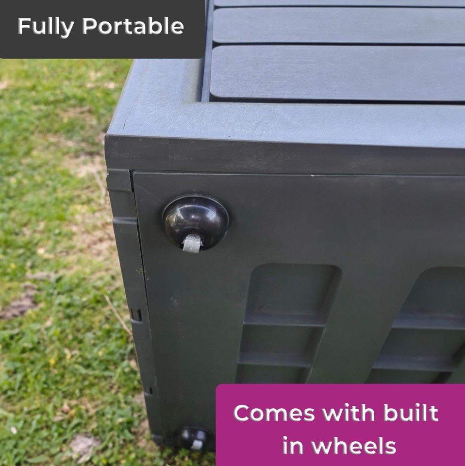 Plastic Storage Box 320L Dark Garden Grey Outdoor | eBay UK