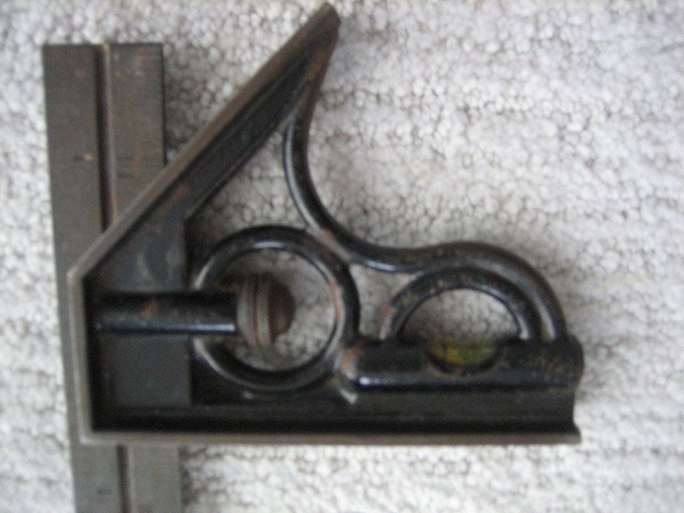 Vtg. Union Tool Co 12” Combination Square w/Scribe & Bubble Level USA ...