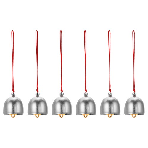 6 Pcs Wind Chime Hanging Bells Temple Bells Retro Outdoor Round Silver ...