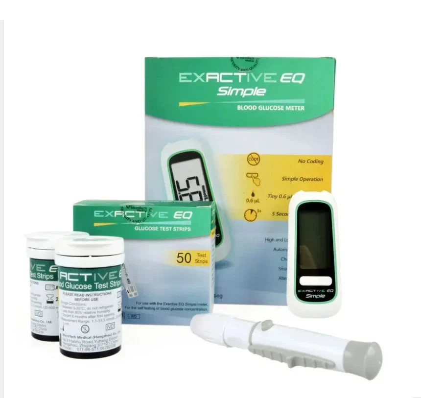 Exactive EQ Blood Glucose Monitor - No Coding Automatic 50PCS Test ...