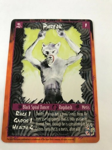 PHREAK : RAGE LEGACY CCG card, Werewolf White Wolf TCG, Black Spiral ...