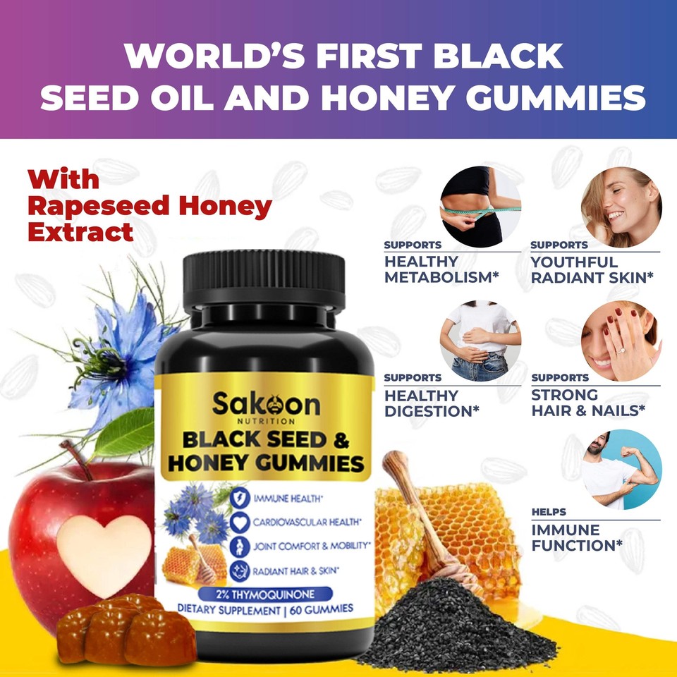 Sakoon Nutrition Black Seed Oil & Honey Gummies | eBay
