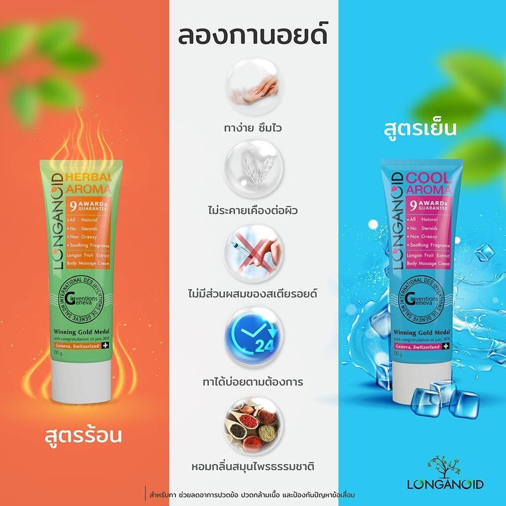 Longanoid Cream Herbal Longan Seed Extract Warm Pain Relief Joint ...