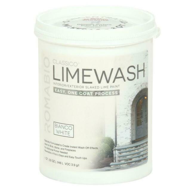 Romabio Classico Limewash 32oz Interior/Exterior Paint - White (10111 ...